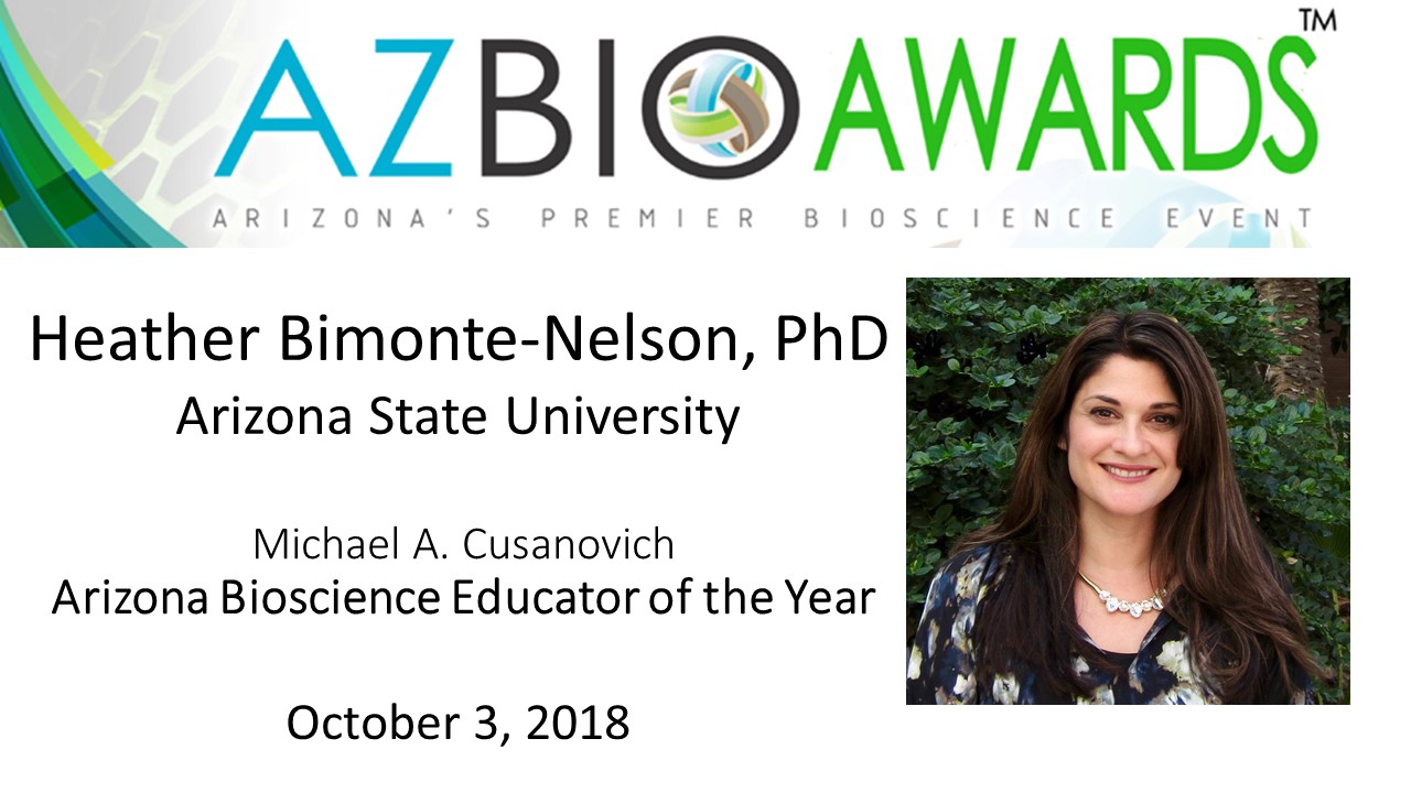 Heather Bimonte-Nelson, PhD of Arizona State University is the 2018 ...