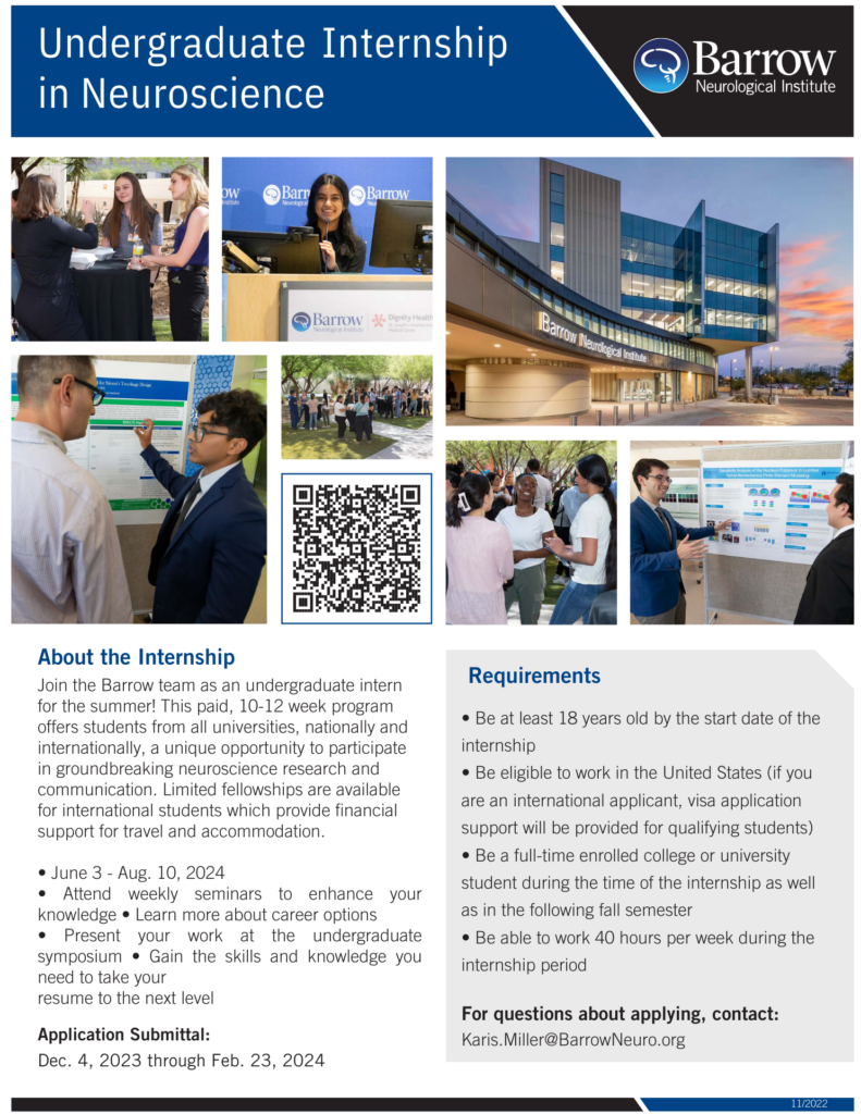 Apply Now for the Barrow Neurological Institute Summer Undergraduate ...