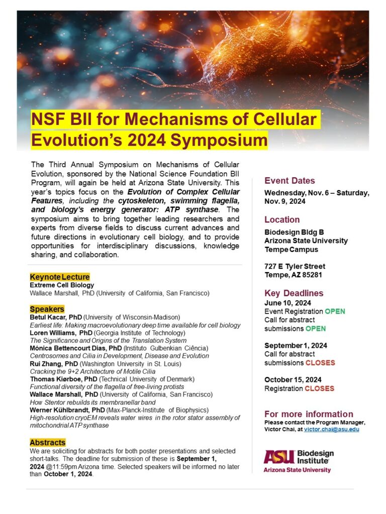 NSF BII for Mechanisms of Cellular Evolution’s Annual 2024 Symposium ...